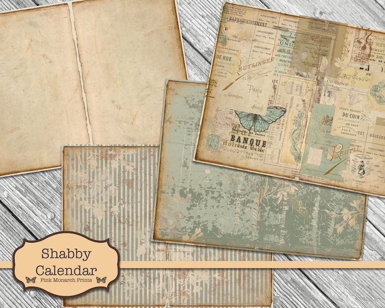 Shabby Calendar, Junk Journal Calendar, Digital Planner, Junk ...
