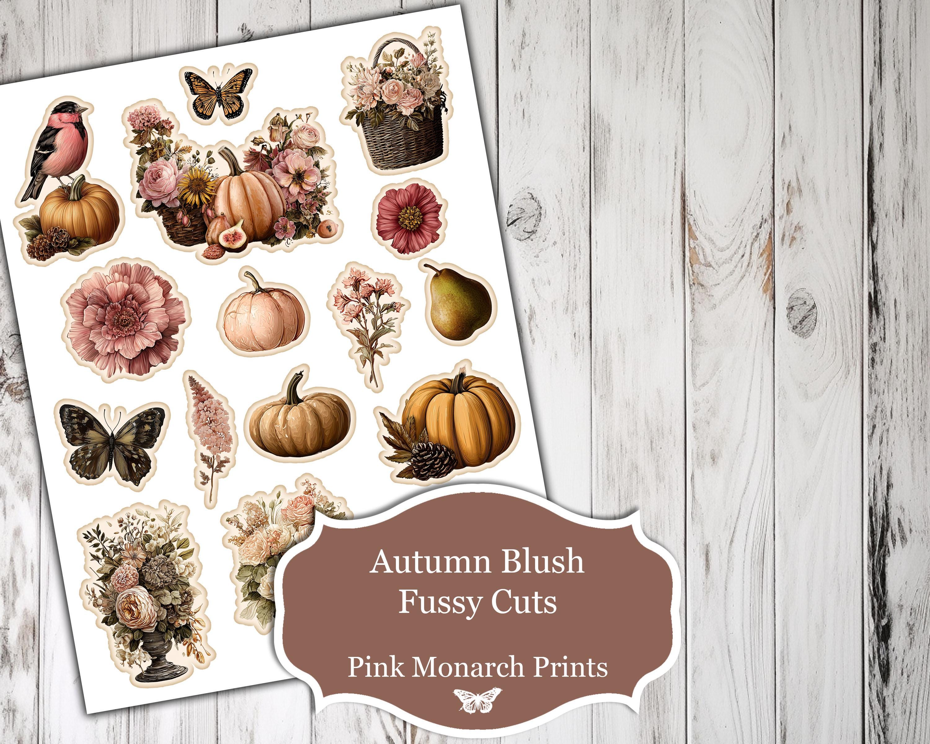 Autumn Blush Fussy Cuts: Floral Junk Journal Kit (digital Download) - Etsy