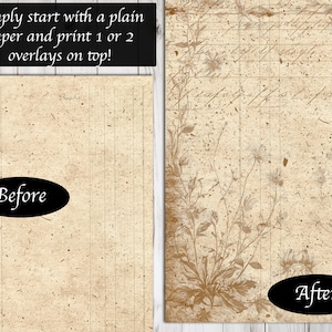 Printer Overlays, Ink Saver, Grungy, Stamp Effect, Junk Journal Paper ...