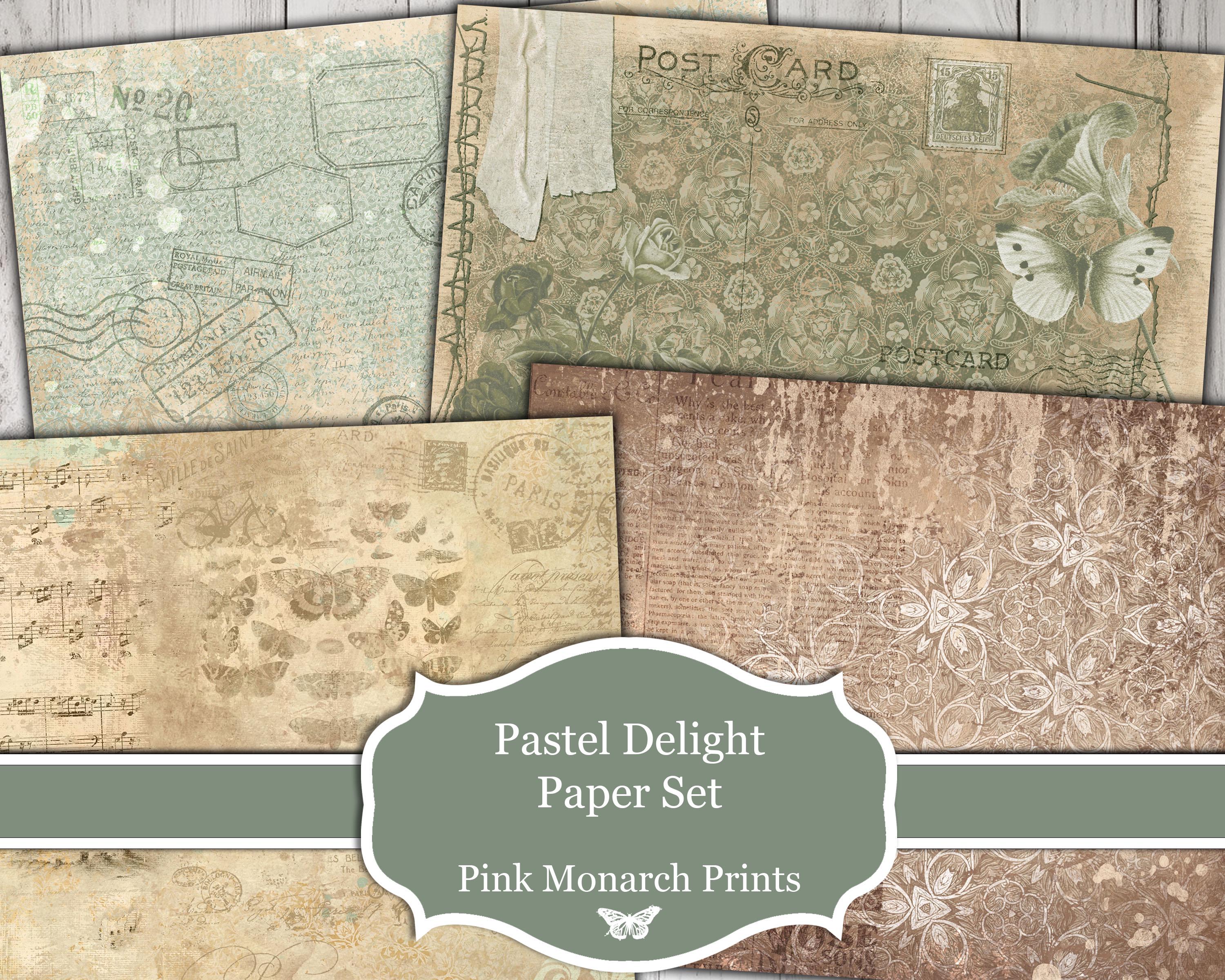 Pastel Delight Paper Set: Printable Scrapbook and Junk Journal Paper ...