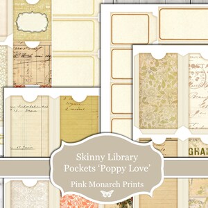 Skinny Library Pockets, Botanical, Pockets, Poppy Love Collection ...