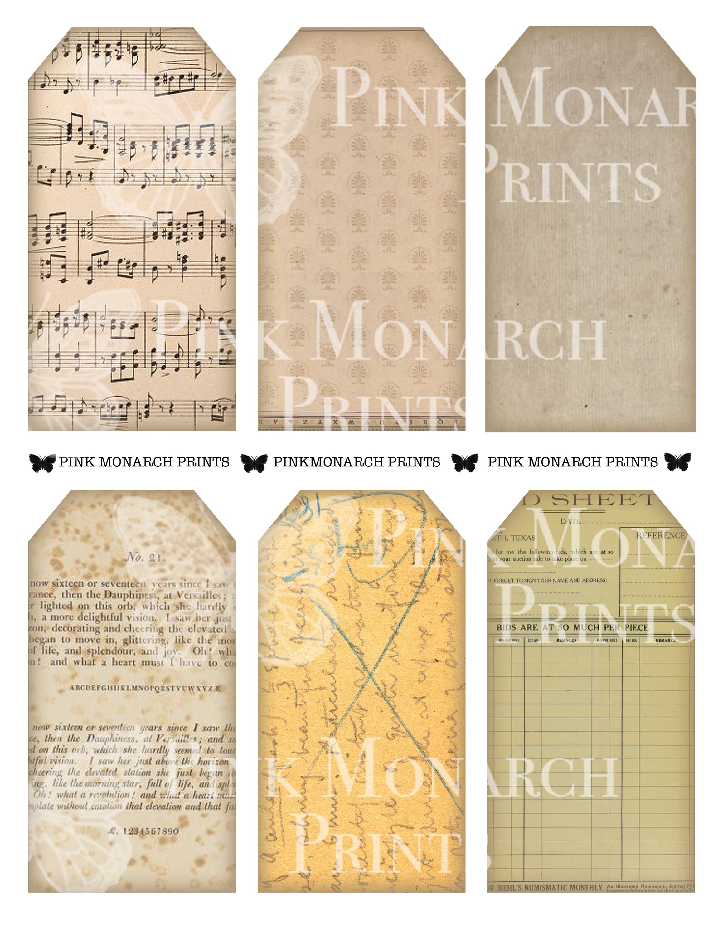 Digital Junk Journaling Tags, Neutral Journaling Cards, Neutral Junk ...