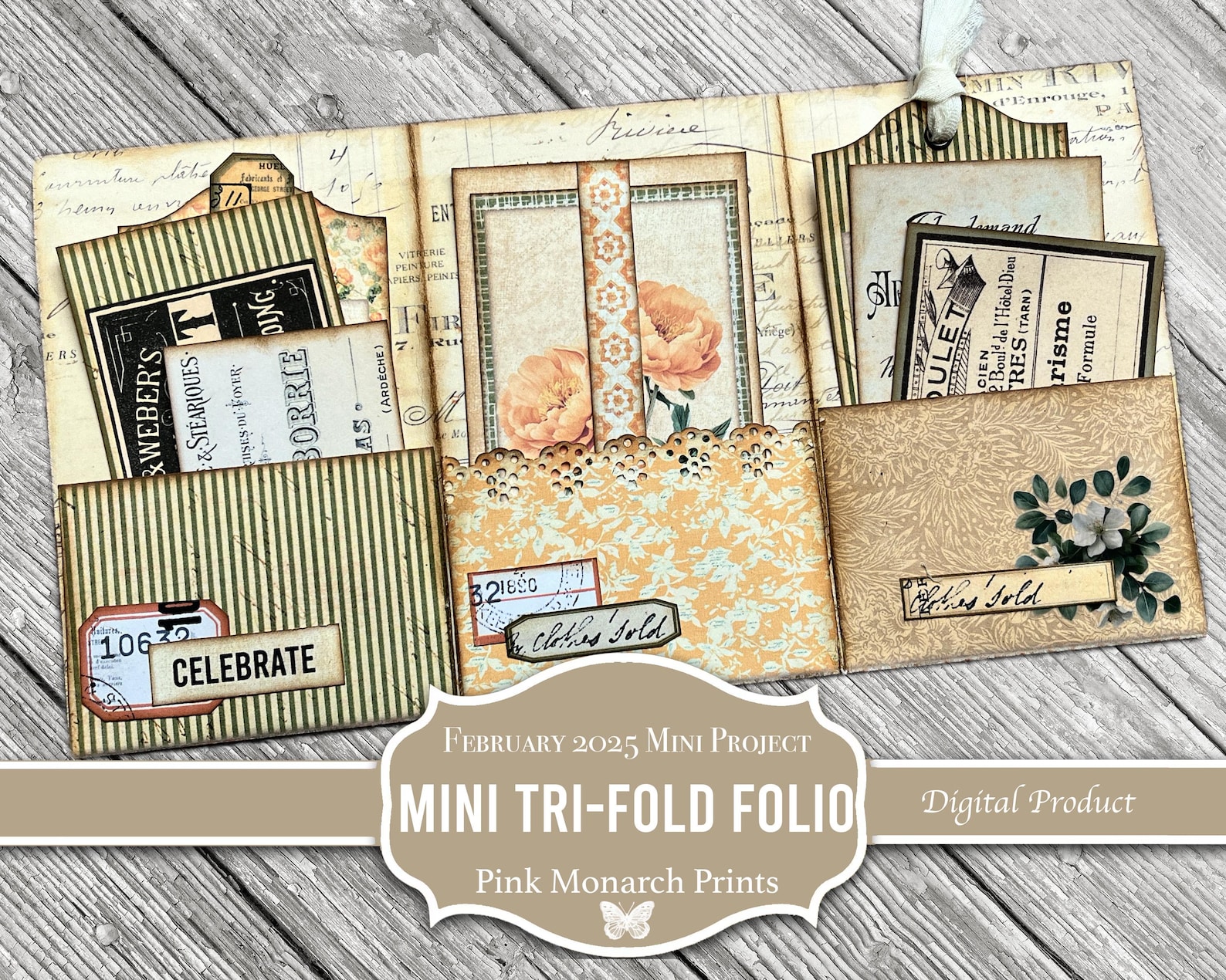 February 2025 Mini Project, Mini Tri-fold Folio, Printable Kit, Junk ...