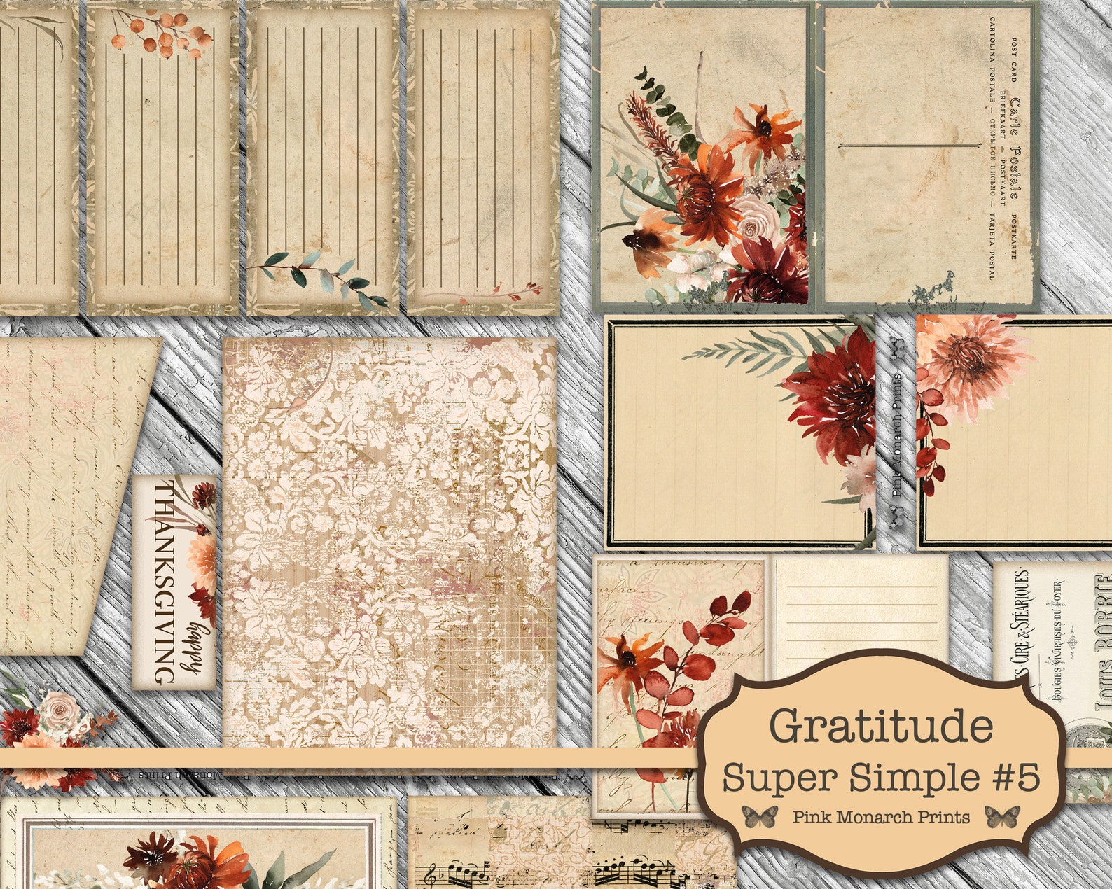 Gratitude Super Simples 5 Digital Junk Journal Kit Junk - Etsy