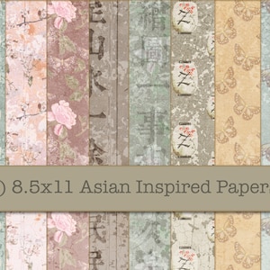 Asian Digital Paper Pack, Asian Journal Pack, Japanese Junk Journal Kit ...