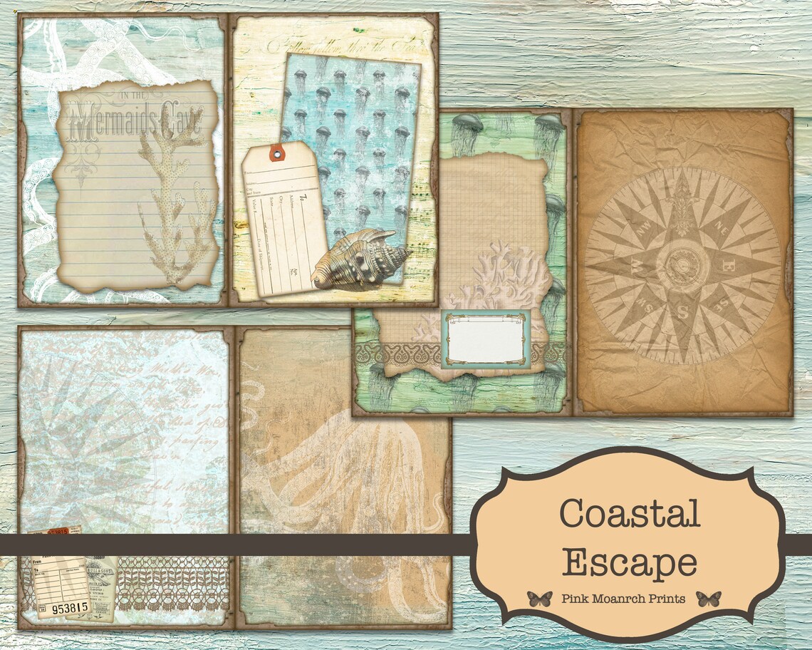 Junk Journal Ocean Junk Journal Beach Kit Nautical Junk - Etsy