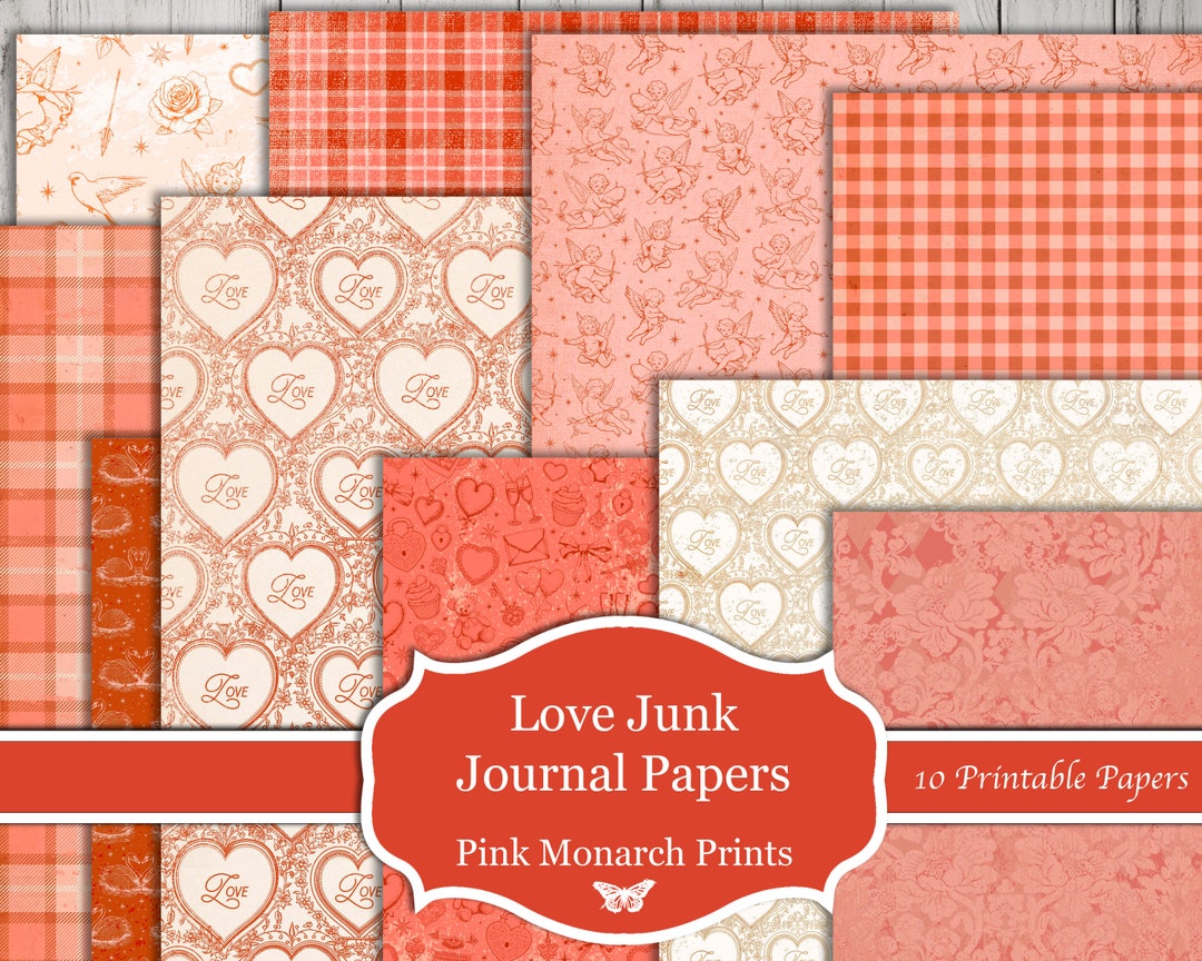 Love, Valentines Day, Papers, Printable Papers, Digital Junk Journal ...