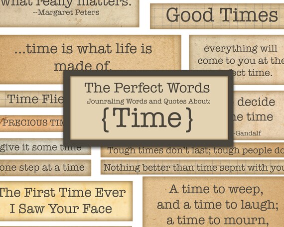 Time Quotes Digital Inspirational Words Printable Junk - Etsy Australia