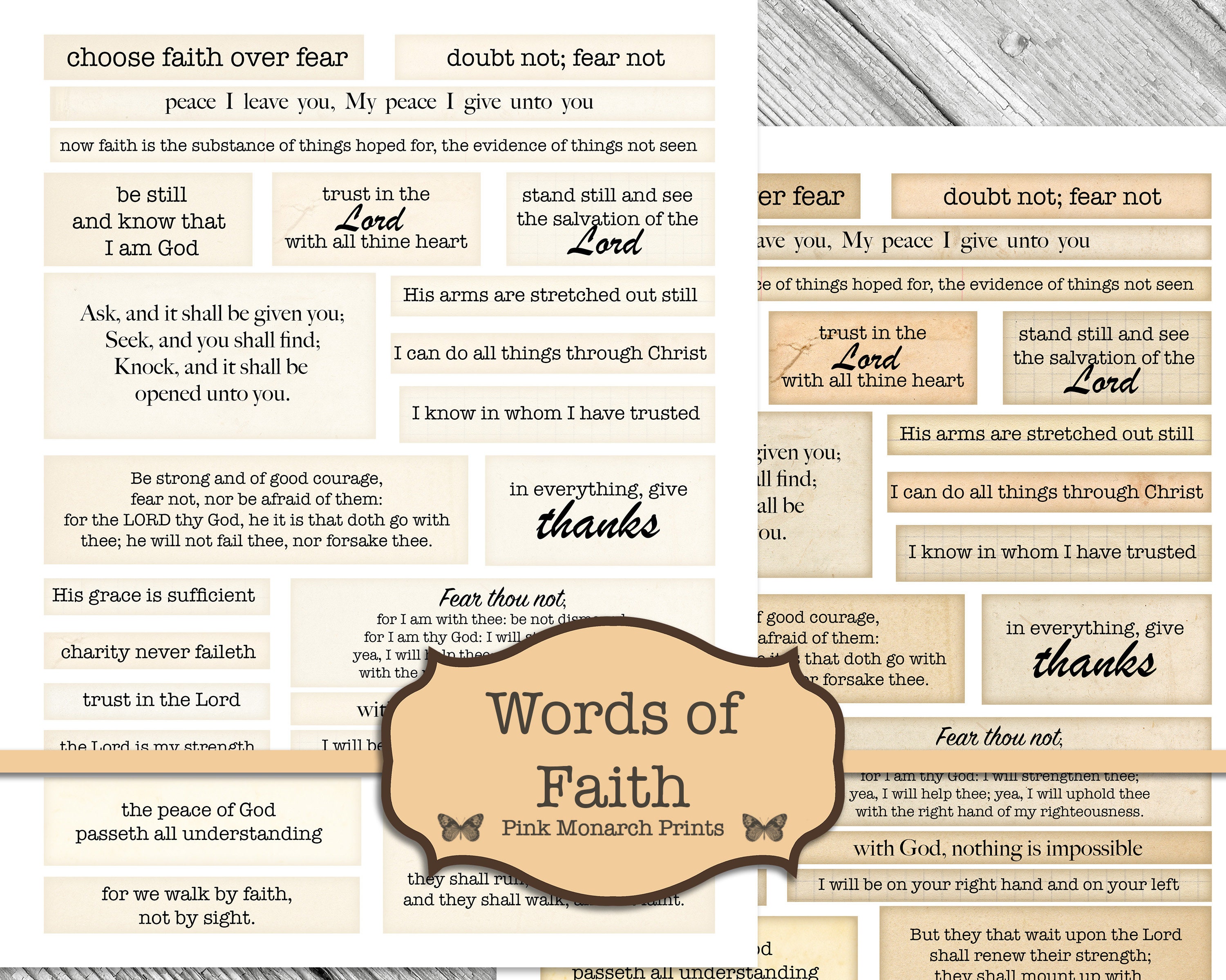 Words of Faith, Digital Words, Embellishments for Junk Journals ...