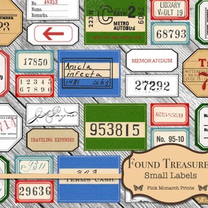 Found Treasure Labels, Junk Journal Supplies, Vintage Ephemera, Junk ...