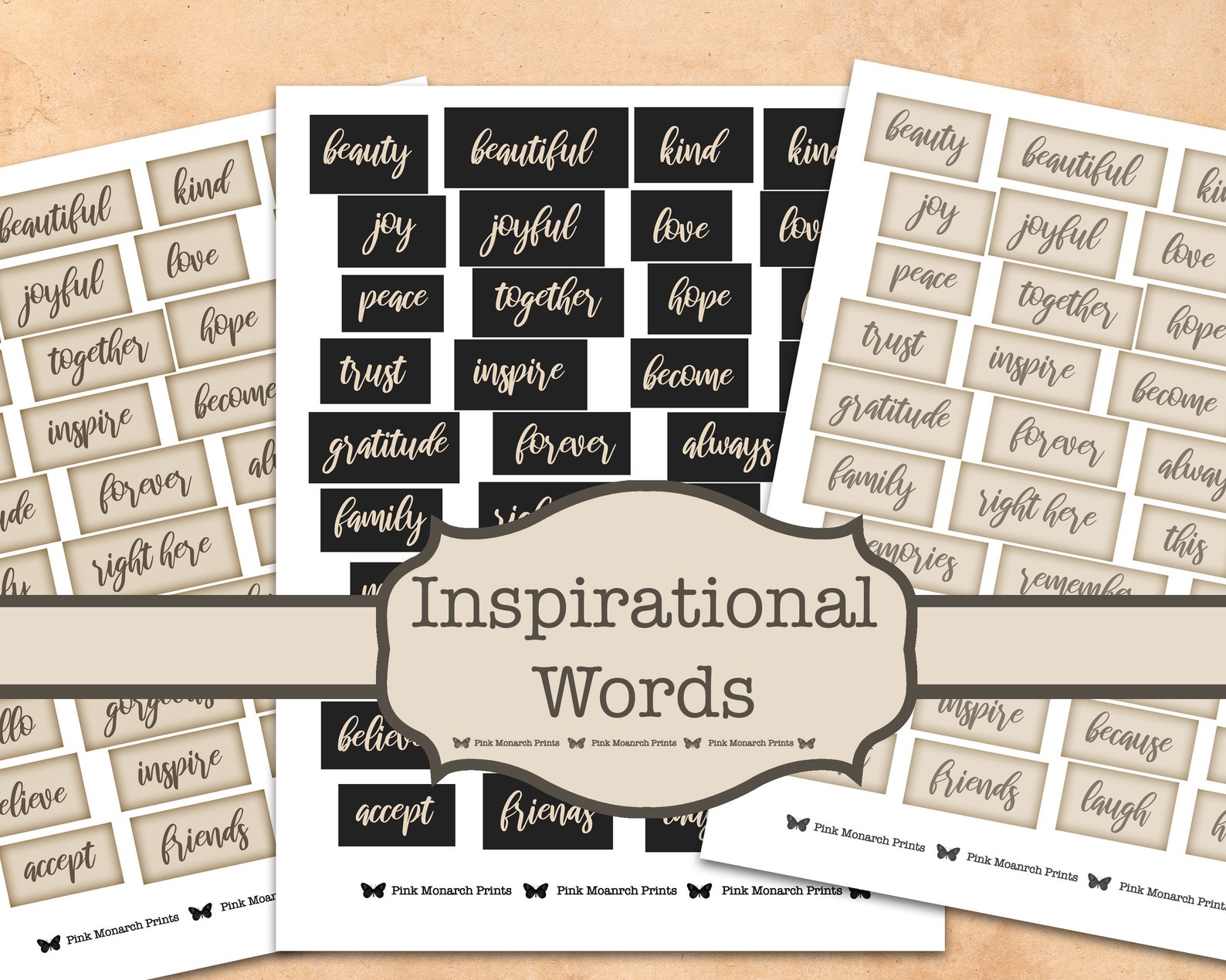 Digital Inspirational Words, Embellishments for Junk Journals ...