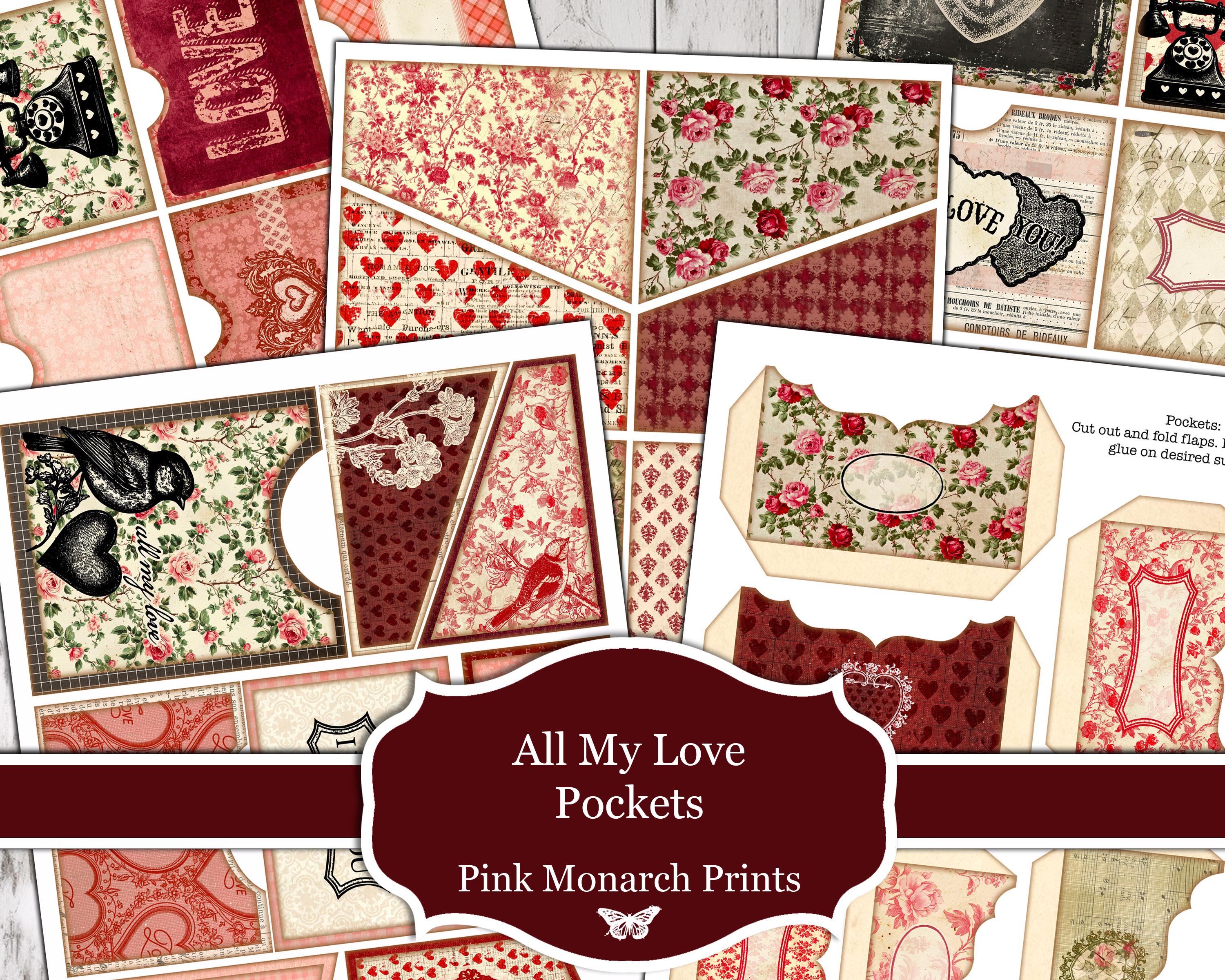 All My Love Pockets, Digital, Printable, Romance, Valentines Day ...