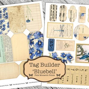 Bluebell Tag Builder Kit, Junk Journal Kit, Junk Journaling Digitals ...