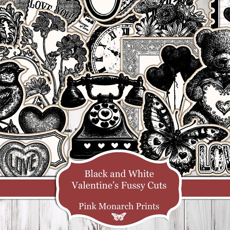Valentines Printable Black and White - Etsy