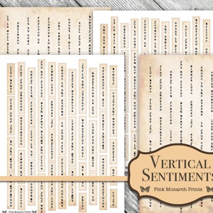 Vertical Sentiments, Digital Inspirational Words, Embellishments for ...