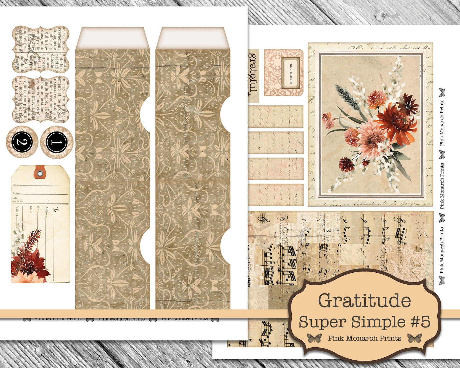 Gratitude Super Simples 5 Digital Junk Journal Kit Junk - Etsy