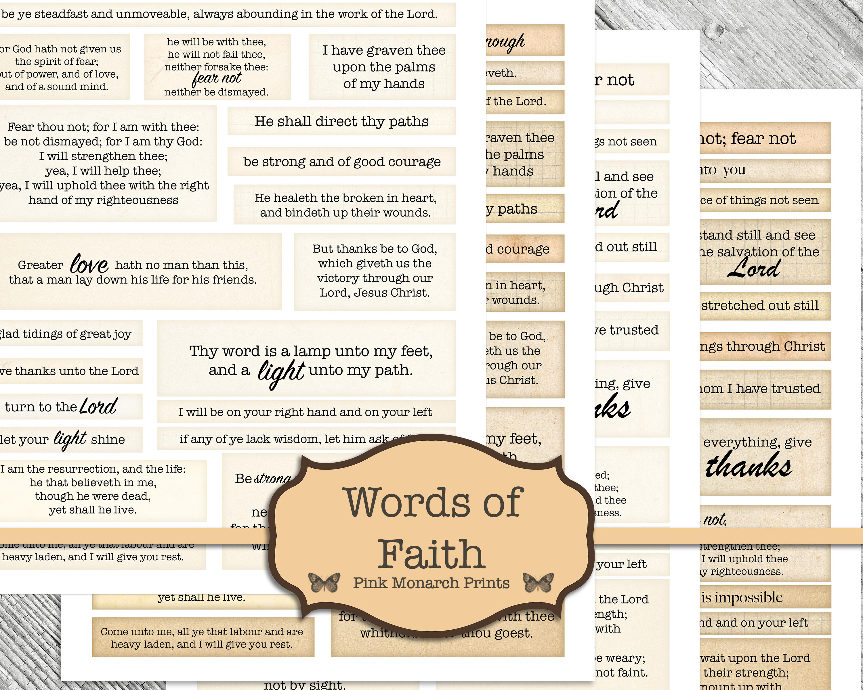 Words of Faith, Digital Words, Embellishments for Junk Journals ...