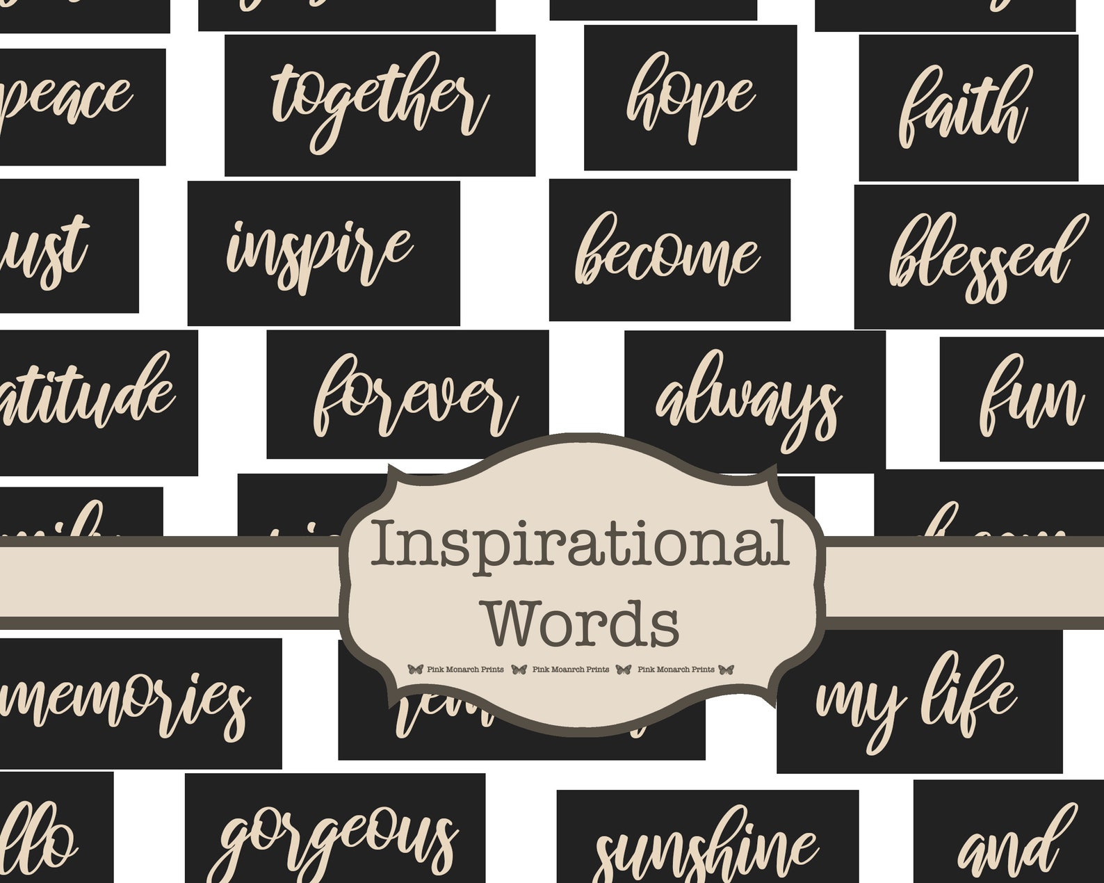 Digital Inspirational Words, Embellishments for Junk Journals ...