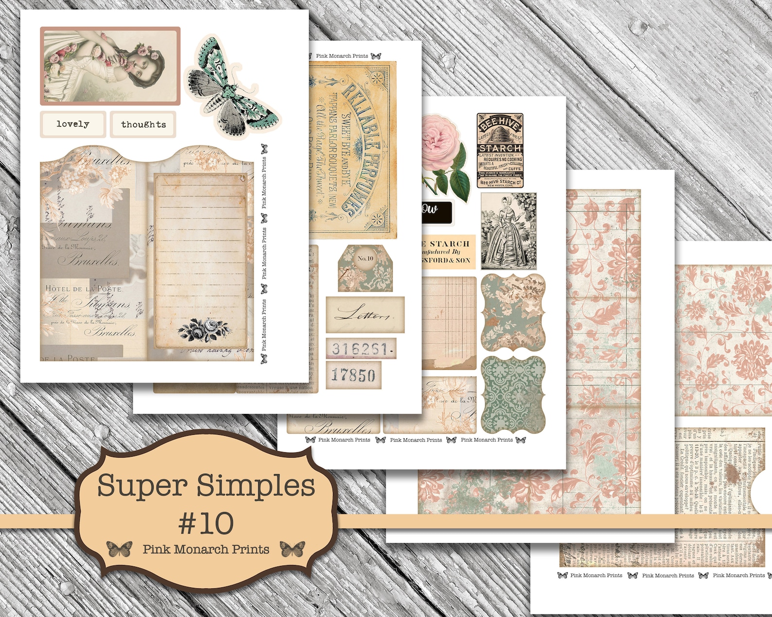 Super Simples 10 Junk Journal Kit Digital Junk Journal Junk - Etsy