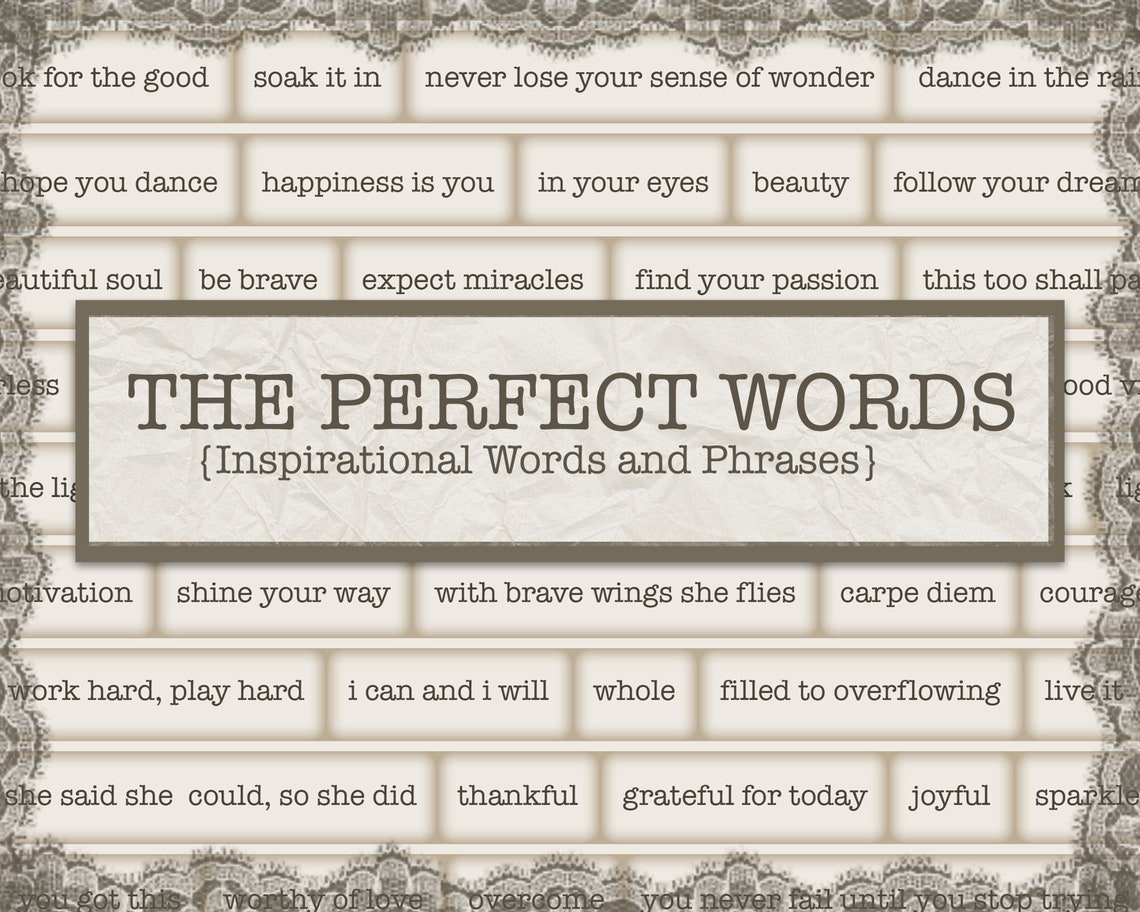 Digital Inspirational Words Embellishments for Junk Journals - Etsy