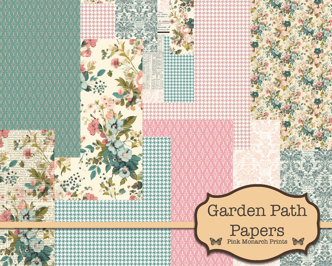 Garden Path Digital Papers, Junk Journal Kit, Digital Junk Journal ...
