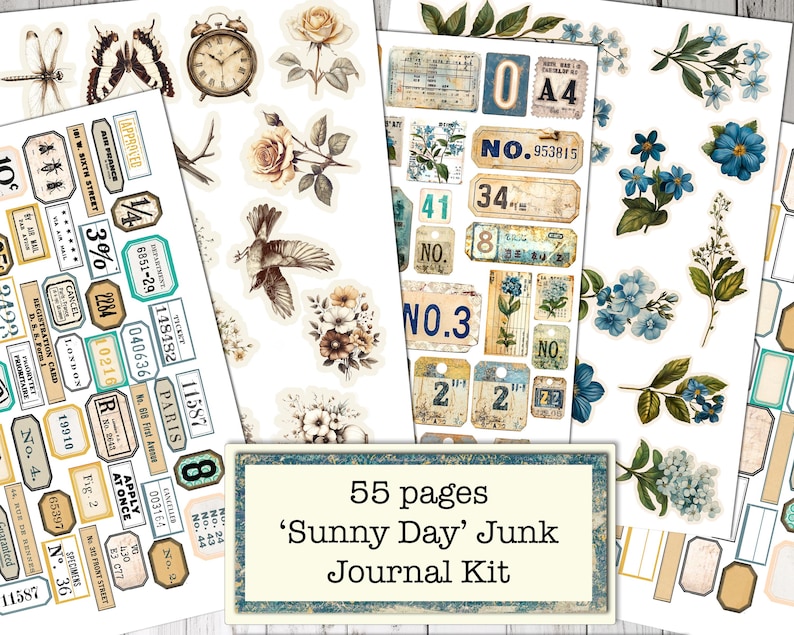 Sunny Day Junk Journal Kit: 55 Pages, Large Printable Collection for ...