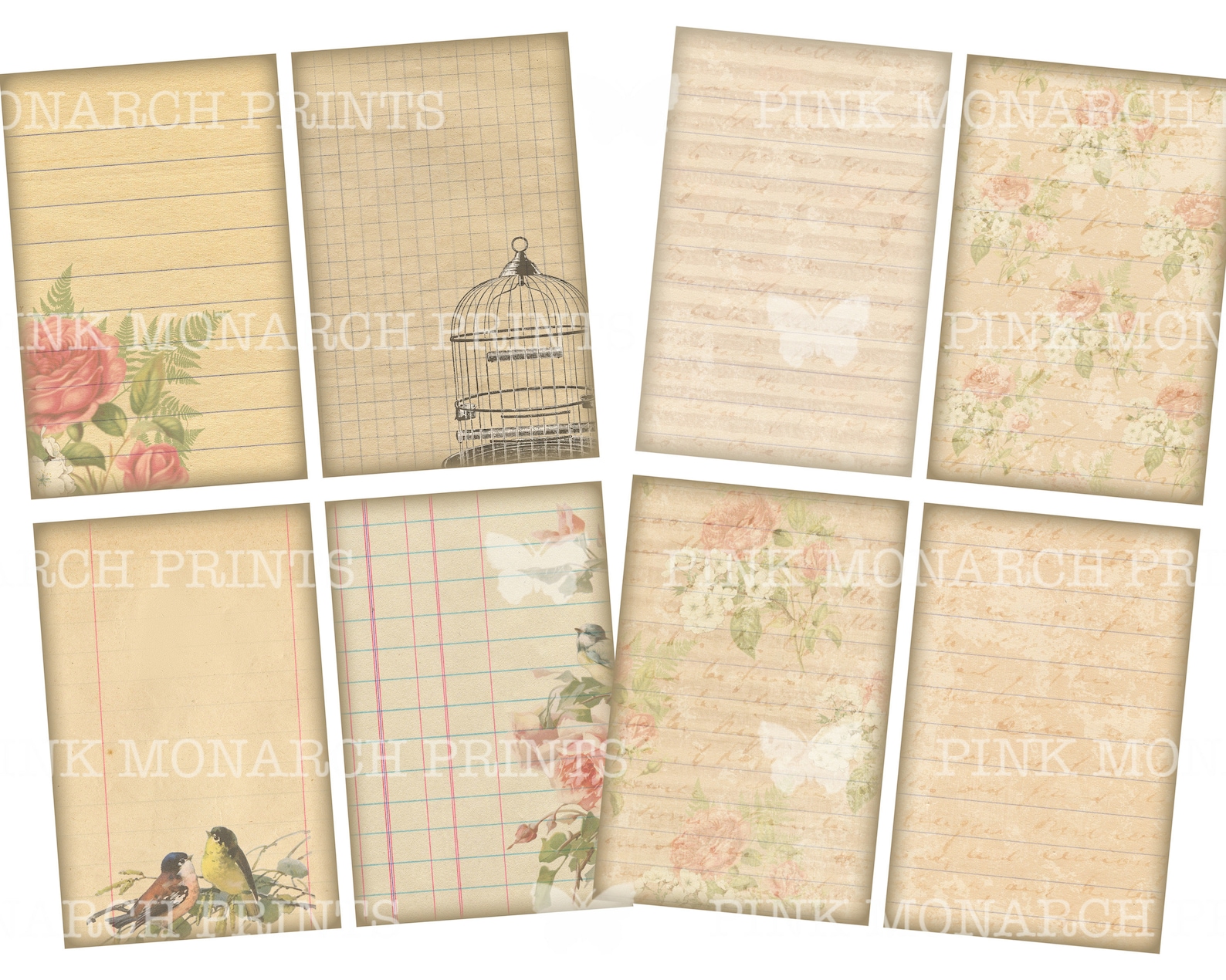 Digital Junk Journal Pockets, Summer Junk Journal, Shabby Chic ...