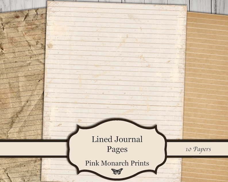Lined Journal Pages, Vintage Paper, Grungy Paper, Notebook Paper, Junk ...