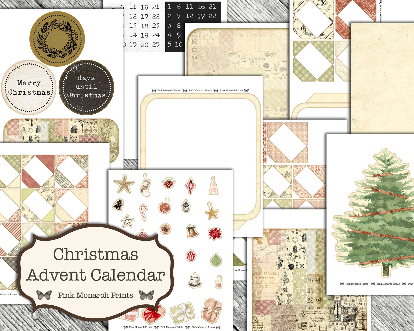 Printable Christmas Advent Calendar, Printable Papers, November ...