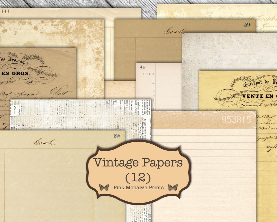 Vintage Papers, Digital Junk Journal, Digital Paper, Junk Journal ...