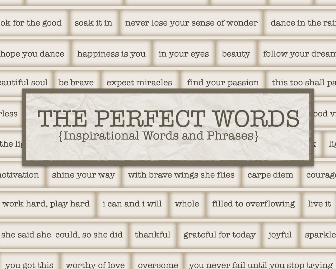 Digital Inspirational Words, Embellishments for Junk Journals ...