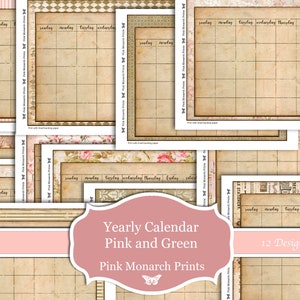 Custom, Junk Journal Calendar, Digital Planner, Junk Journaling Digital ...