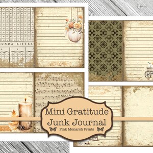 Mini Gratitude Junk Journal, Printable Kit, Junk Journal Kit, Digital ...
