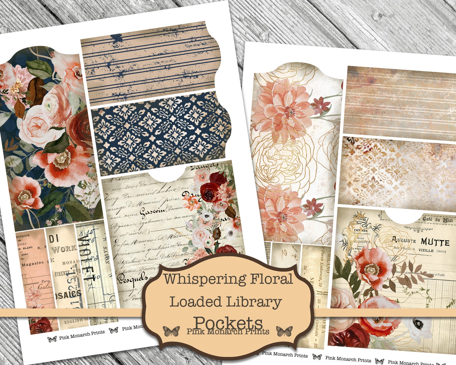 Whispering Florals, Junk Journal Kit, Digital Junk Journal, Junk ...
