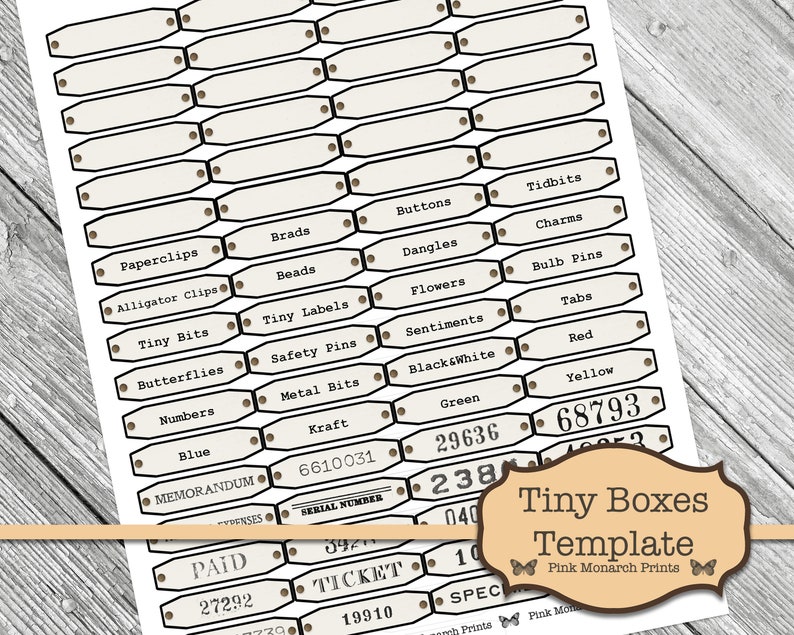 Tiny Boxes Template: Printable Junk Journal Ephemera (digital Download ...