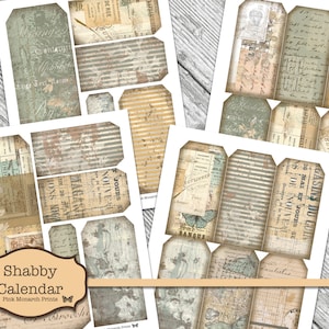 Shabby Calendar, Junk Journal Calendar, Digital Planner, Junk ...