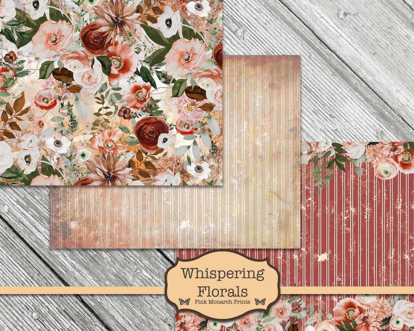 Whispering Florals, Junk Journal Kit, Digital Junk Journal, Junk ...