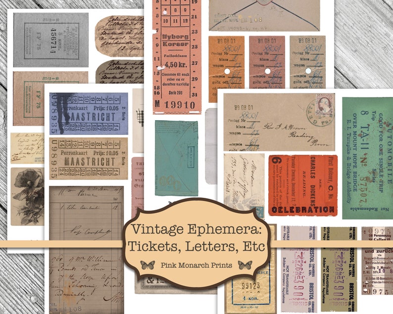 Vintage Ephemera Junk Journal Kit Junk Journal Printable - Etsy
