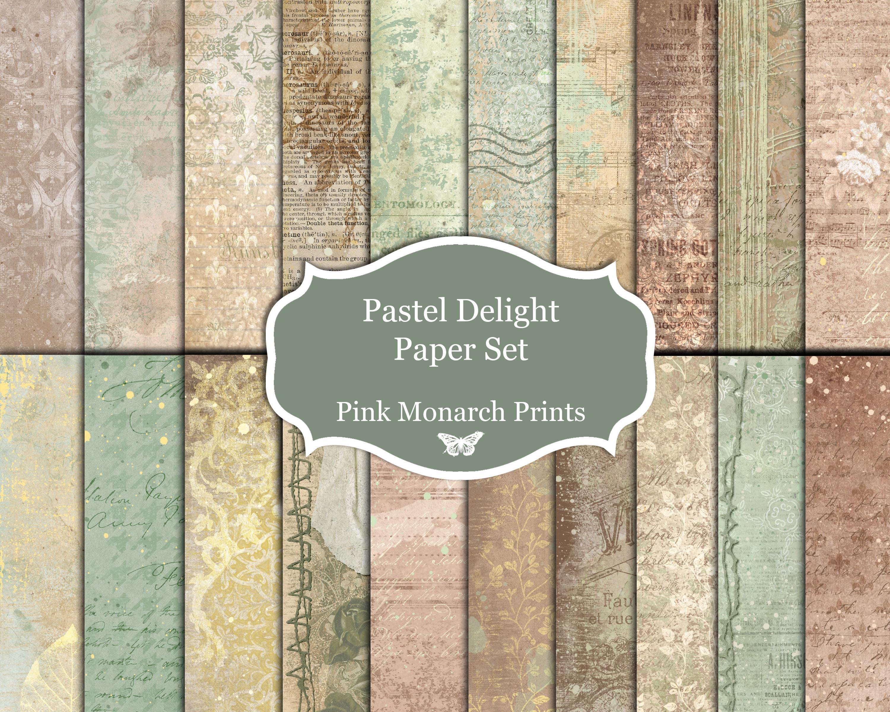 Pastel Delight Paper Set: Printable Scrapbook and Junk Journal Paper ...