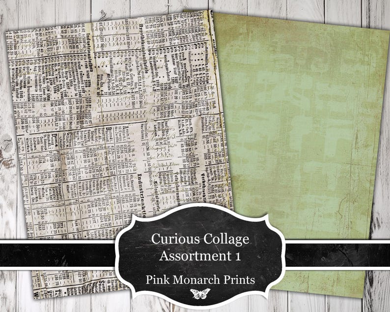 Curious Collage Assortment 1, Printable Collage Set, Digital Junk ...