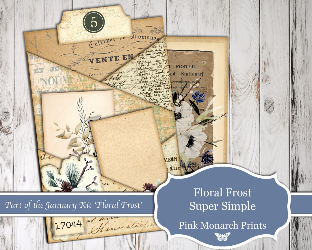 Frosted Floral Super Simple, January 2024 Sub Kit, Junk Journal Kit ...