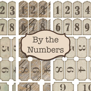 Digital Numbers, Junk Journaling Ephemera, Printable Numbers, Digital ...