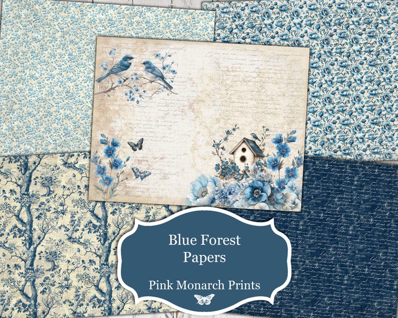 Blue Forest Papers: Printable Scrapbook and Junk Journaling Pages ...