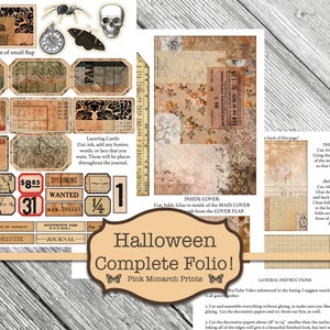 Halloween Folio, Digital Junk Journal Kit, Junk Journal Kit, Junk ...