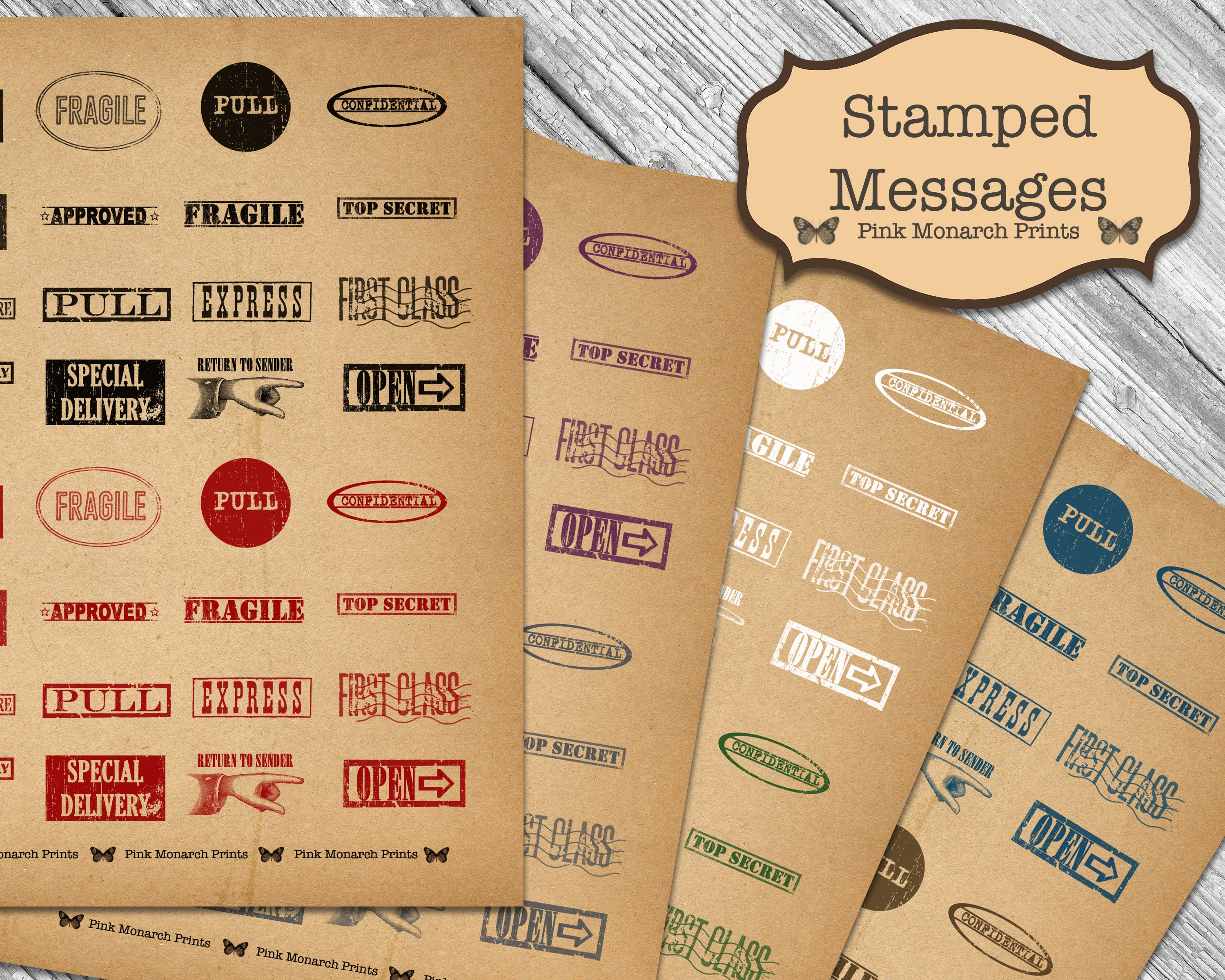 Stamped Messages, Junk Journaling Kit, Junk Journaling Ephemera ...