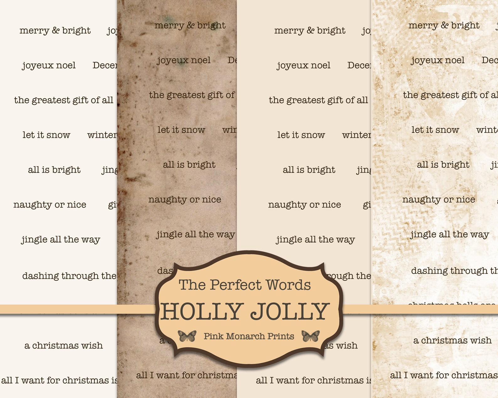 Christmas Words Digital, Christmas Words and Phrases, Words for Junk ...