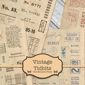 Vintage Tidbits, Junk Journal Kit, Junk Journaling Digitals, Collage ...