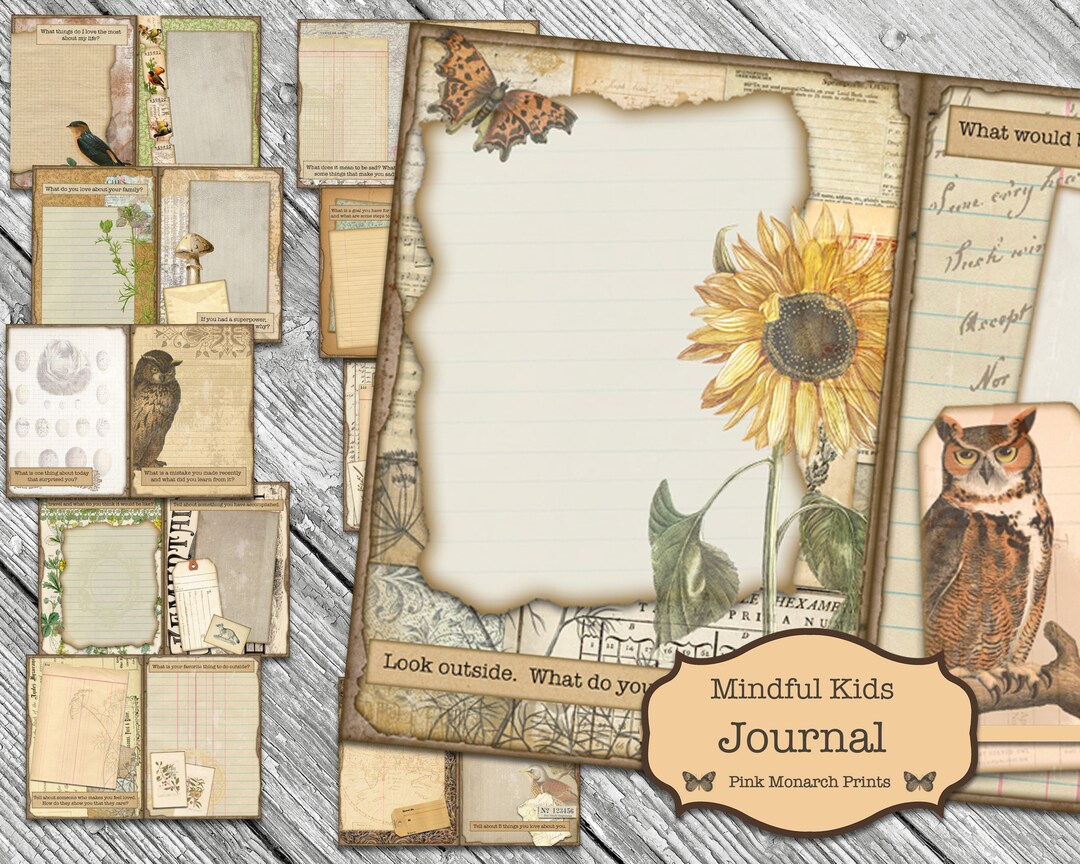 Mindfulness Journal for Kids, Junk Journal Kit , Homeschooling Journal ...