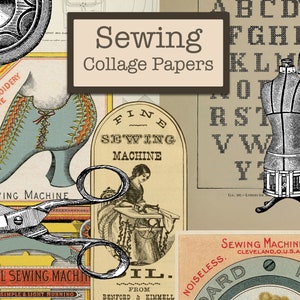 Digital Collage Sheets, Collage Paper Pack, Junk Journal Collage Sheet ...