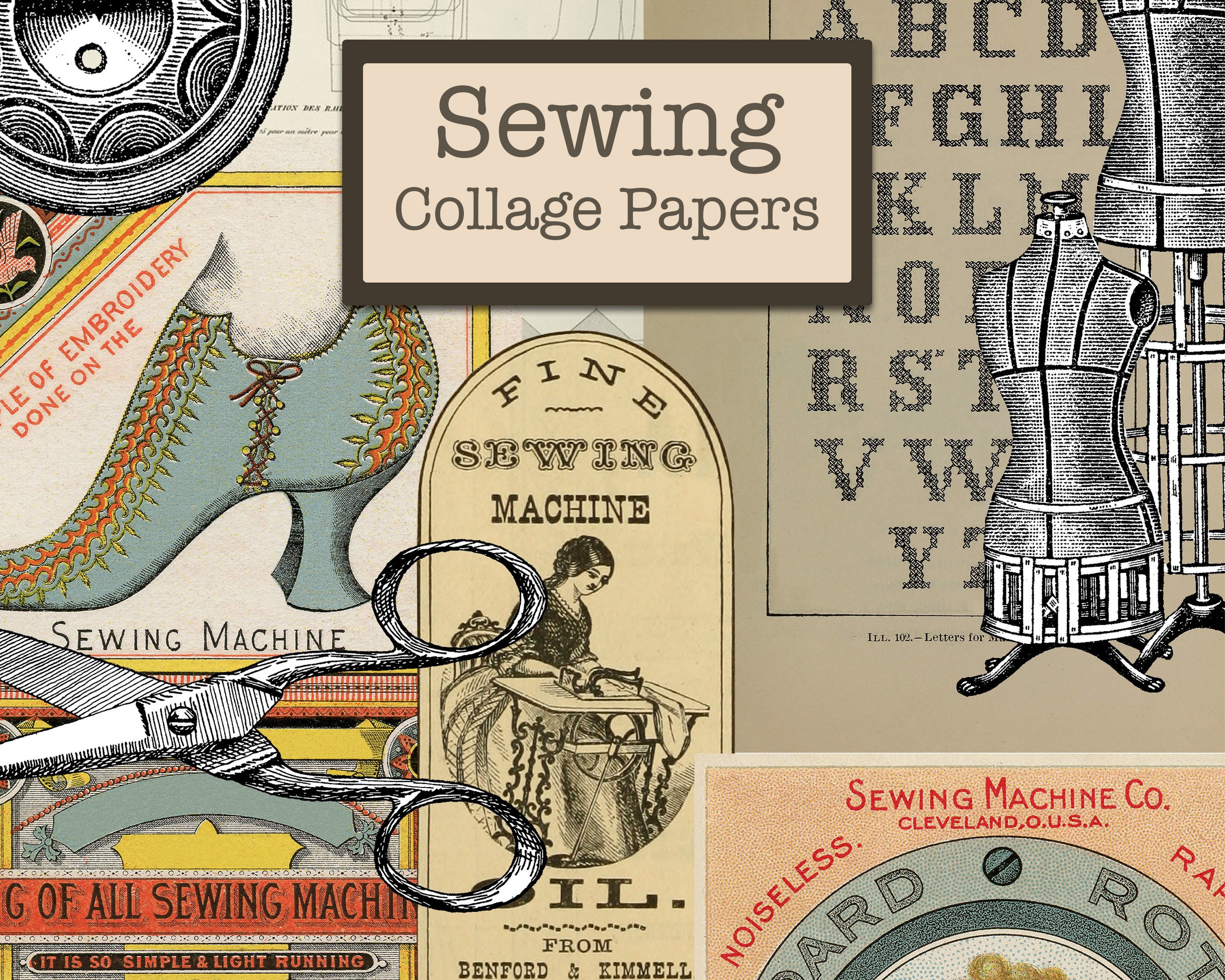 Digital Collage Sheets, Collage Paper Pack, Junk Journal Collage Sheet ...